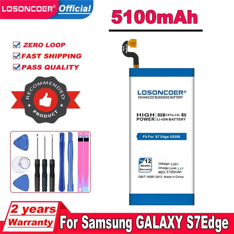 LOSONCOER-Bateria de borda Samsung Galaxy S7, 5100mAh, G935F, G9350 ...