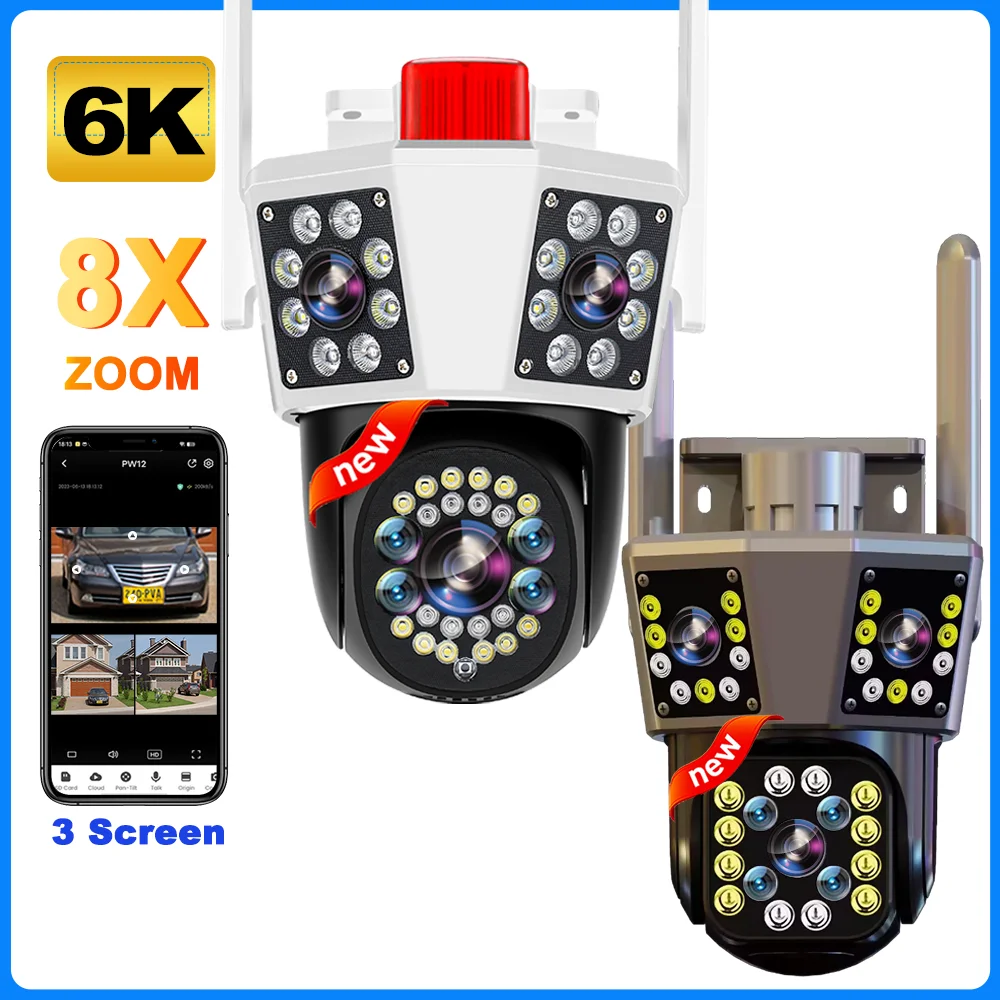 12MP-6K-WiFi-IP-Camera-Three-Screen-PTZ-Video-Camera-8X-Zoom-360-View ...