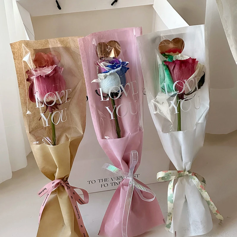 10pcs-Single-Rose-Sleeves-Flower-Wrapping-Bag-Bouquet-Packaging-Bags ...