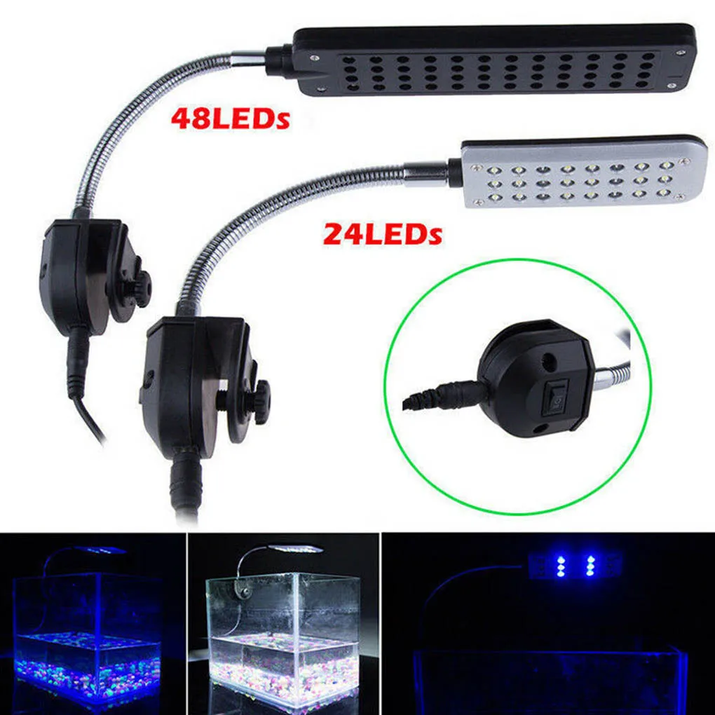 24LED-Aquarium-Fish-Tank-LED-Light-Aquatic-Plant-Lighting-Clip-on-Lamp ...