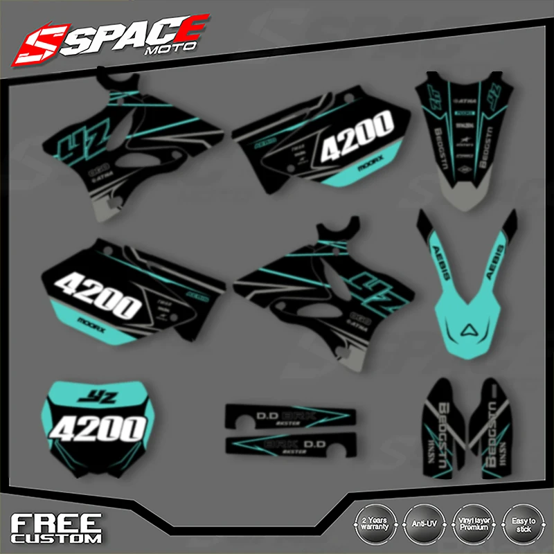 SPACE Custom Motorcycle Graphics Background Decal for YAMAHA YZ125 250 ...