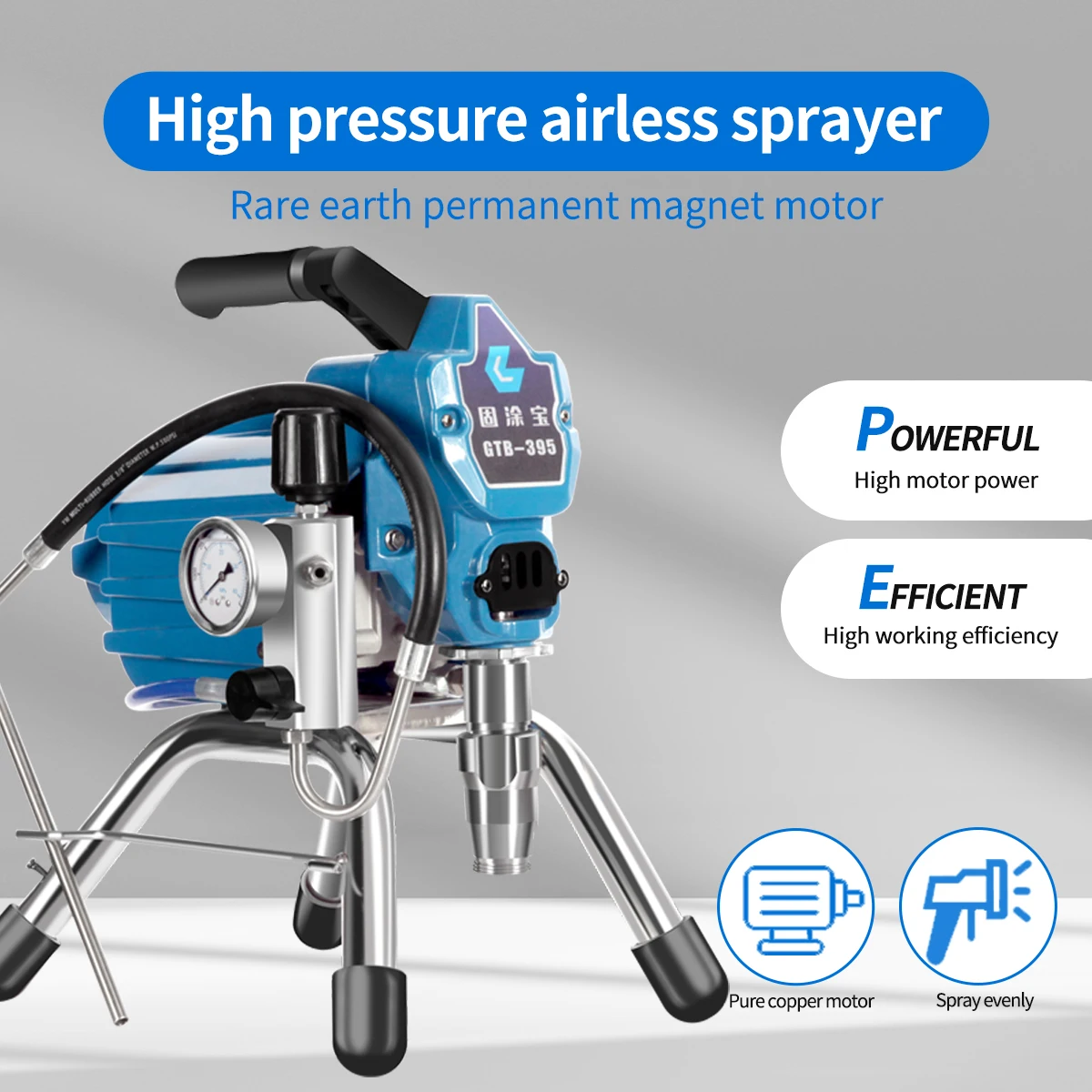 High Pressure Airless Paint Sprayer 220V Professional Portable DIY ...
