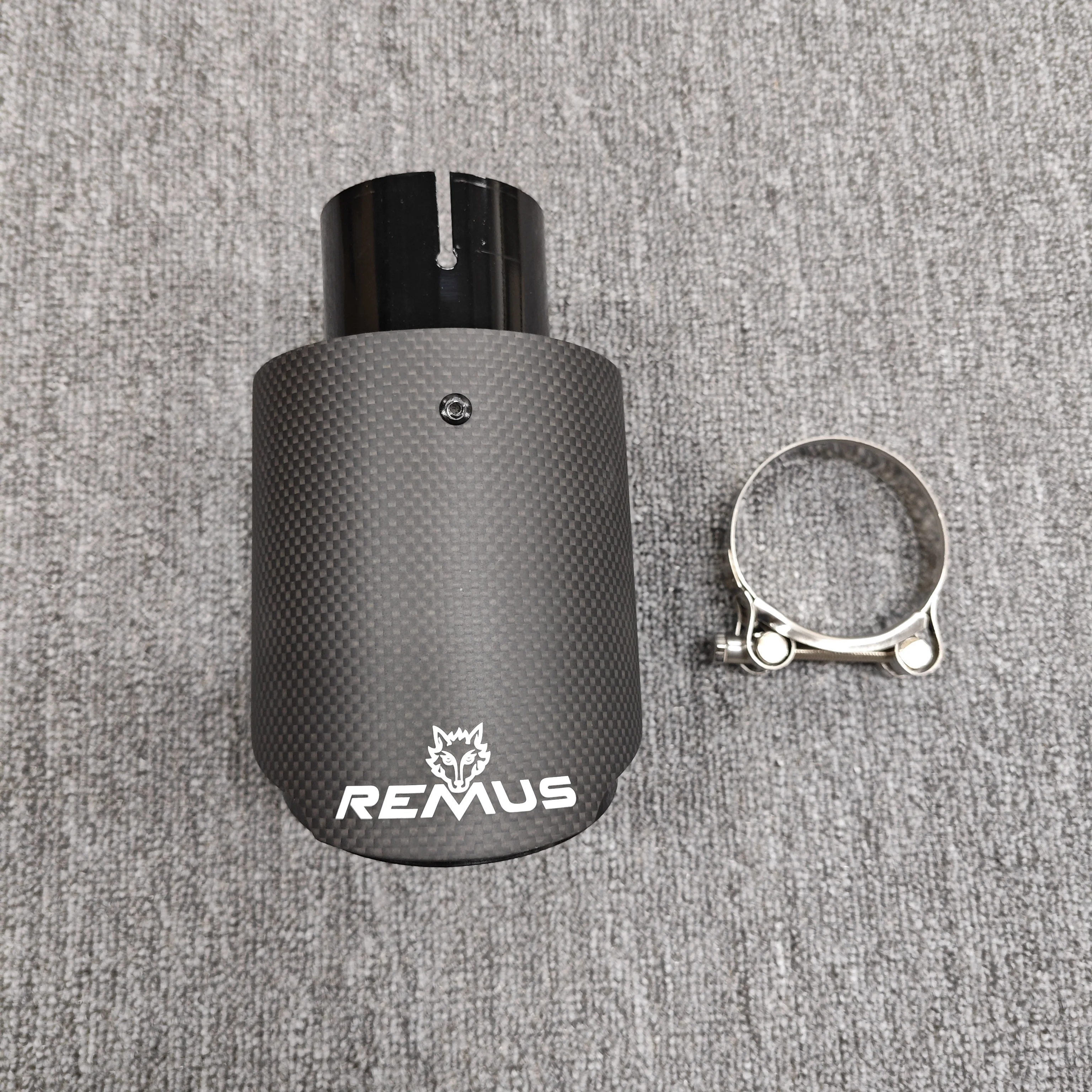 Remus-Single-Car-Exhaust-Tips-Black-Stainless-Steel-Pipe-Matte-Carbon ...