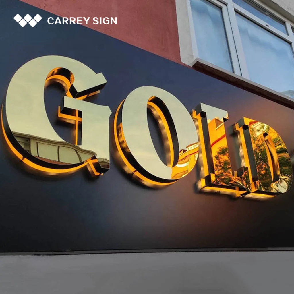 Backlit Store letter led signs Building Stainless Steel Letters Sign ...