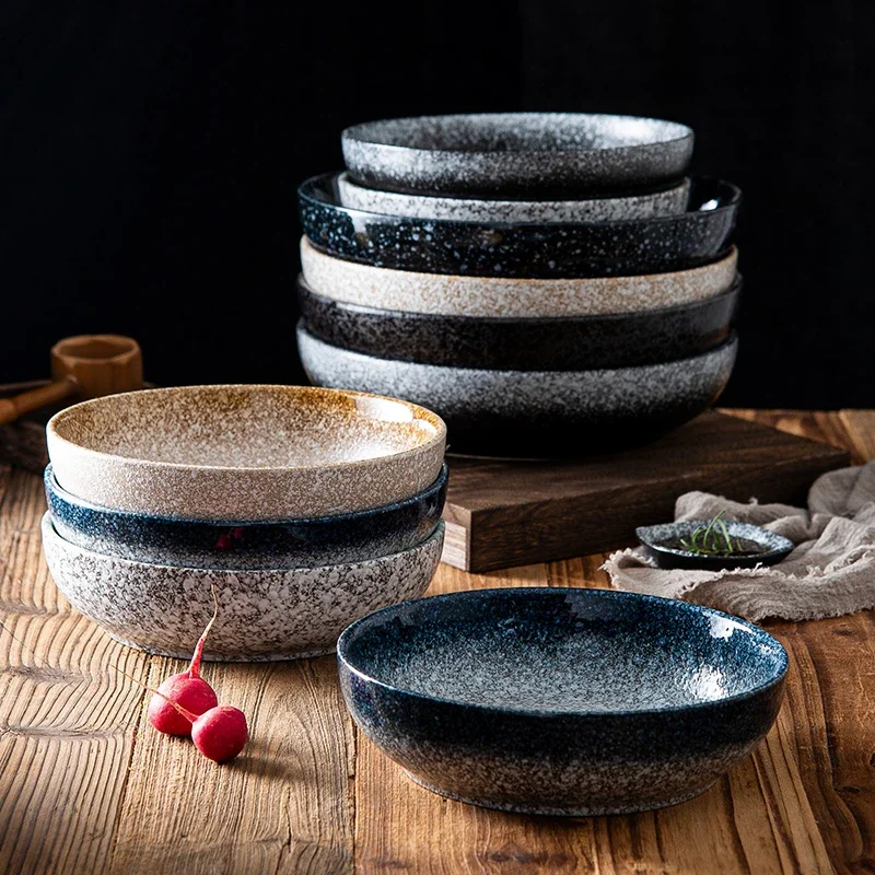 Japanese style deep dish family western style steak noodle dish ceramic ...