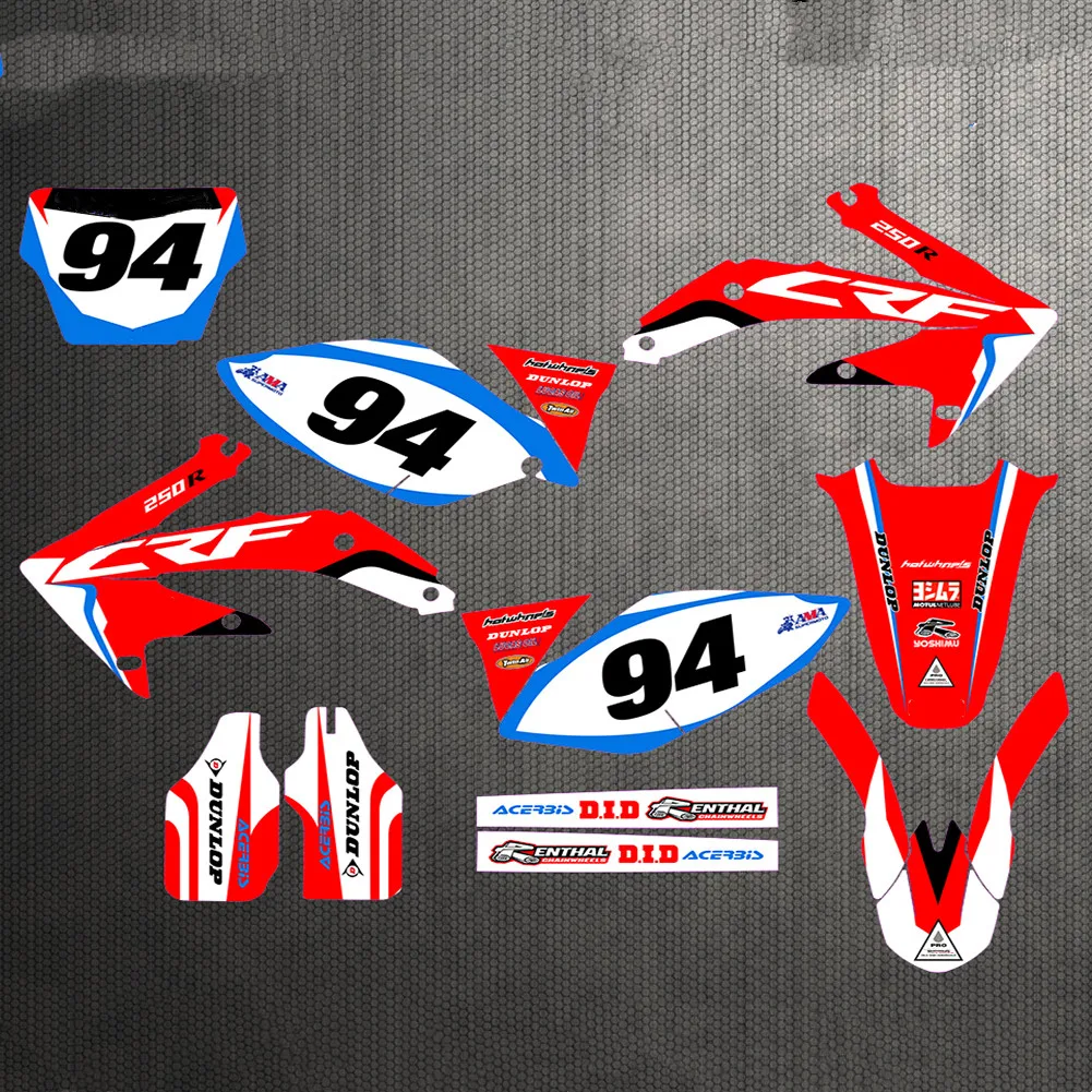 For Honda 450 CRF 2005 2008 TEAM GRAPHICS BACKGROUNDS DECALS STICKERS ...