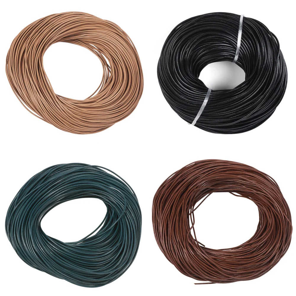 pandahall Cowhide Leather Cord 1mm 1.5mm 2mm 3mm Black Brown Peru ...
