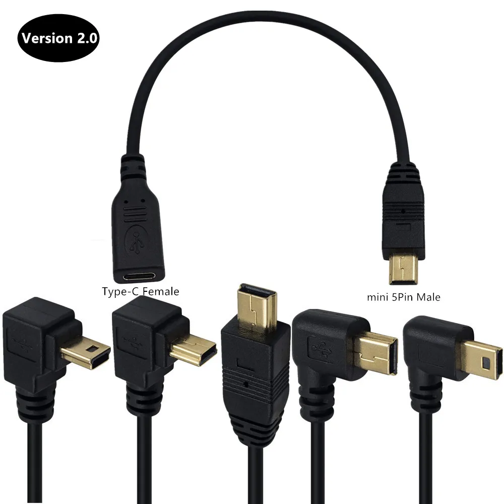 USB-Type-C-Feamle-to-Mini-5-Pin-Charging-and-Data-cable-for-Compatible ...