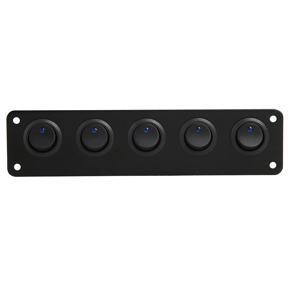 Blue-LED-Rocker-Switch-Panel-5-Gang-12V-20A-24V-10A-DC-Easily ...