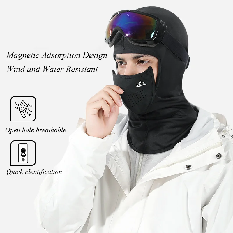 Ski Mask with Magnetic Seams Winter Fleece Thermal Face Warmer ...