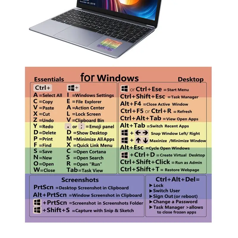 Cheat-Sheet-Sticker-Word-Excel-Quick-Reference-Guide-Keyboard-Shortcut ...