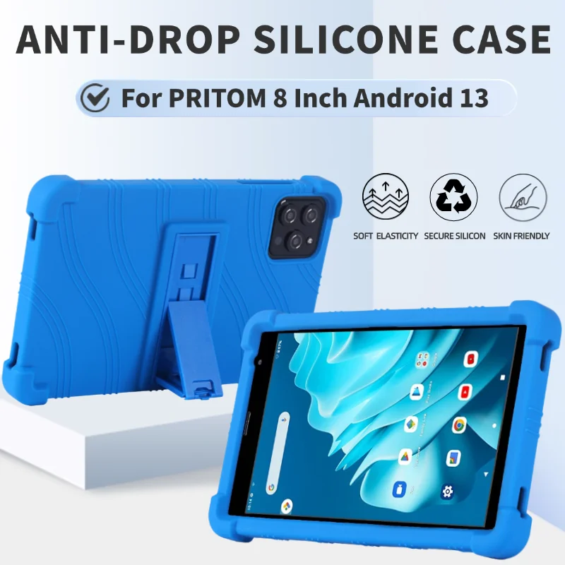 For-PRITOM-8-Inch-Tablet-Android-13-Kickstand-Coat-Shockproof-Cover ...