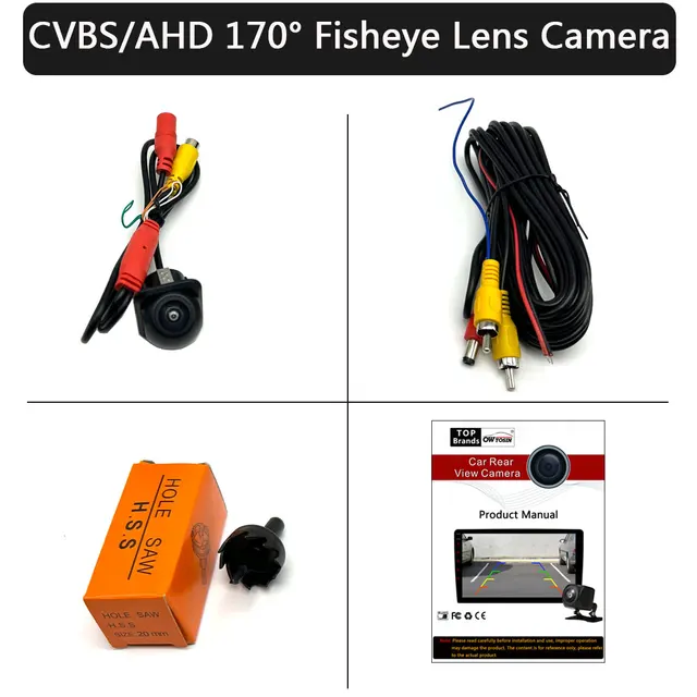 170 Degree AHD 1280*720P Car CVBS AHD Night Vision Fisheye Lens a ...
