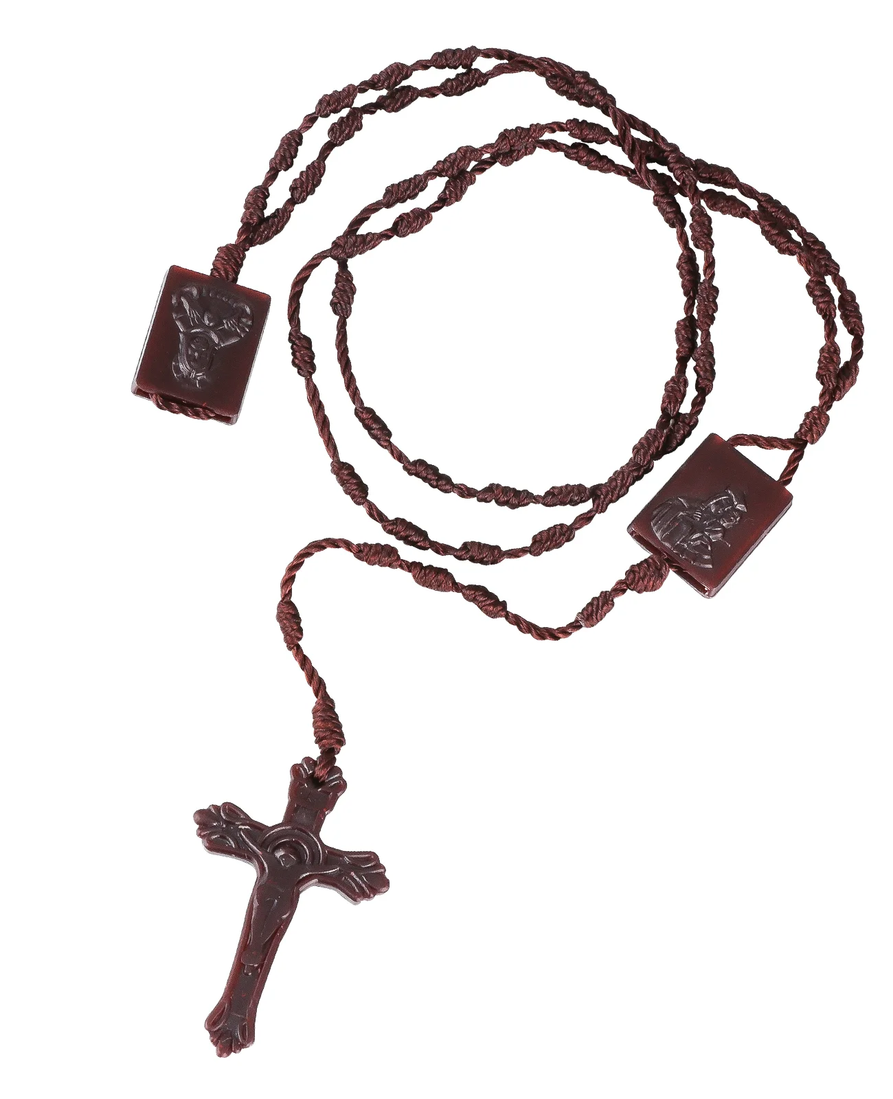1Pc Our Lady of Mount Carmel Braided Rosary Scapular Sacred Heart Jesus ...