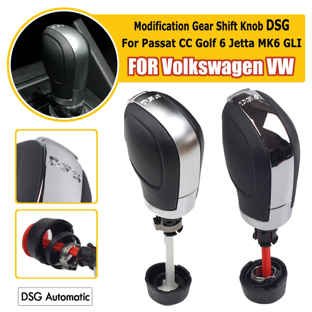 DSG Automatic Gear Shift Knob Chrome Gear Shift knob With Leather For ...