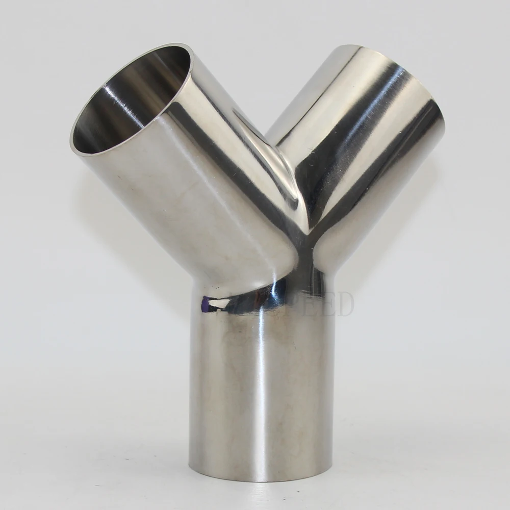 51mm-76mm-304-Stainless-Steel-Y-Type-Way-Connector-Sanitary-Fitting-Tee ...