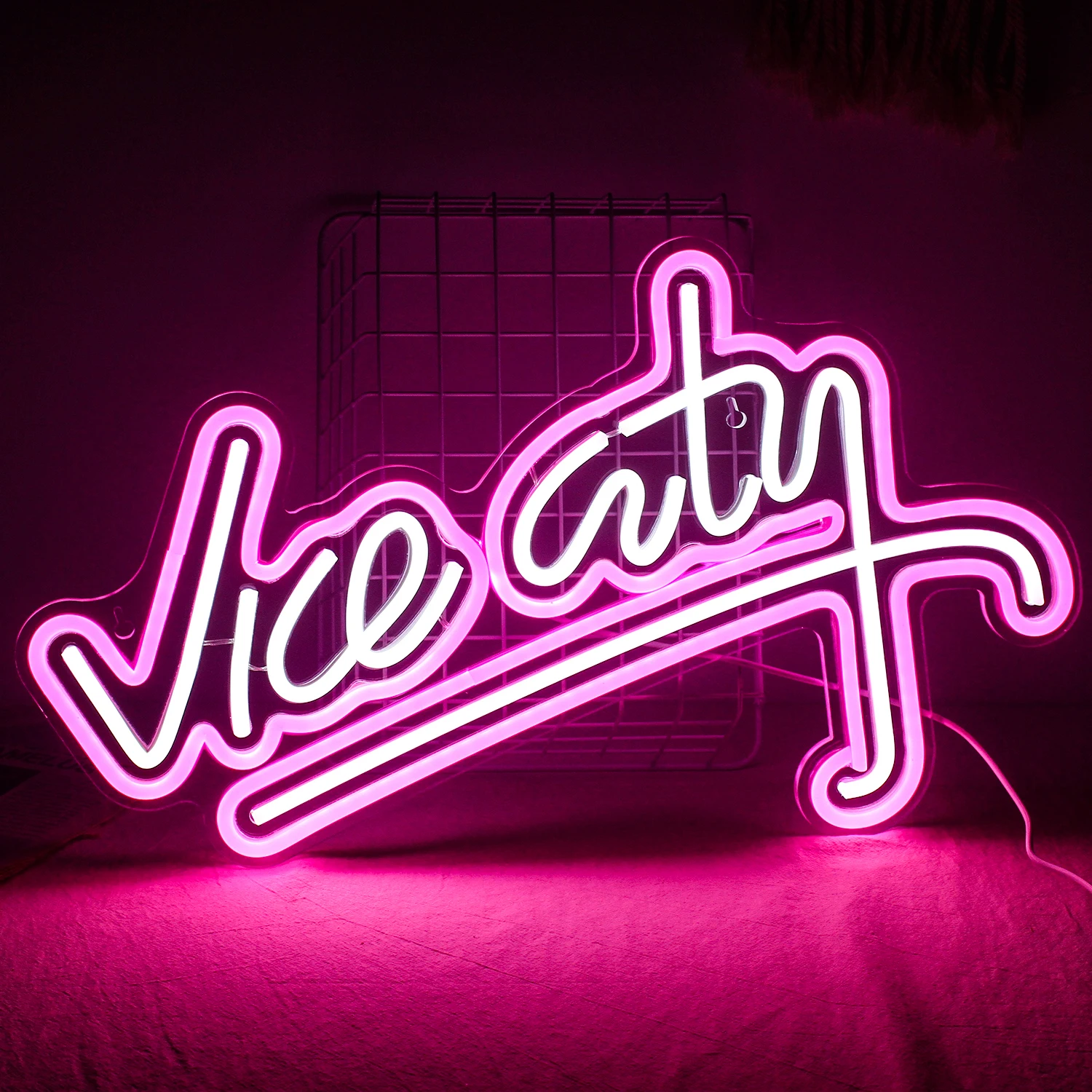 Vice-City-Pink-Neon-Sign-Led-Light-Quarto-Letras-Sala-de-jogos-Bar ...