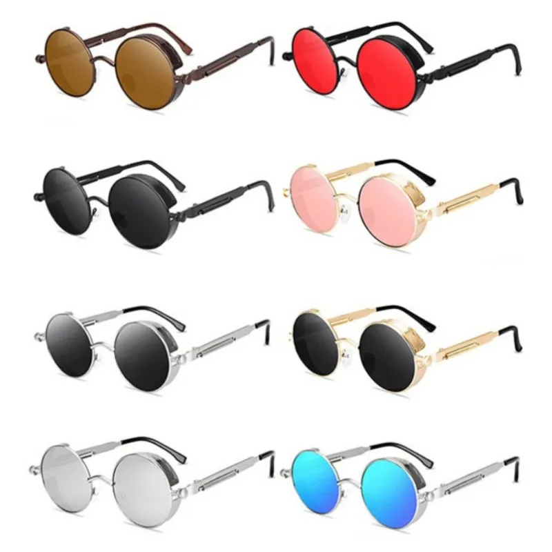 KLASSNUM-Retro-Round-Metal-Sunglasses-Steampunk-Men-Women-Brand ...