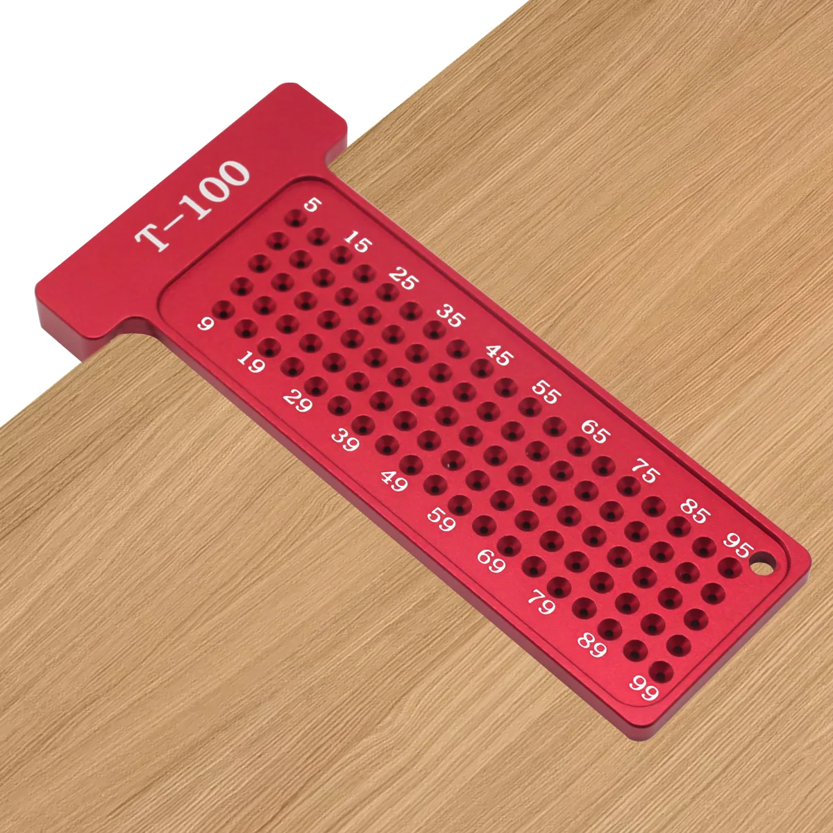 T100 Woodworking Ruler T Type Scriber Aluminum Alloy Hole Ruler Gauge ...