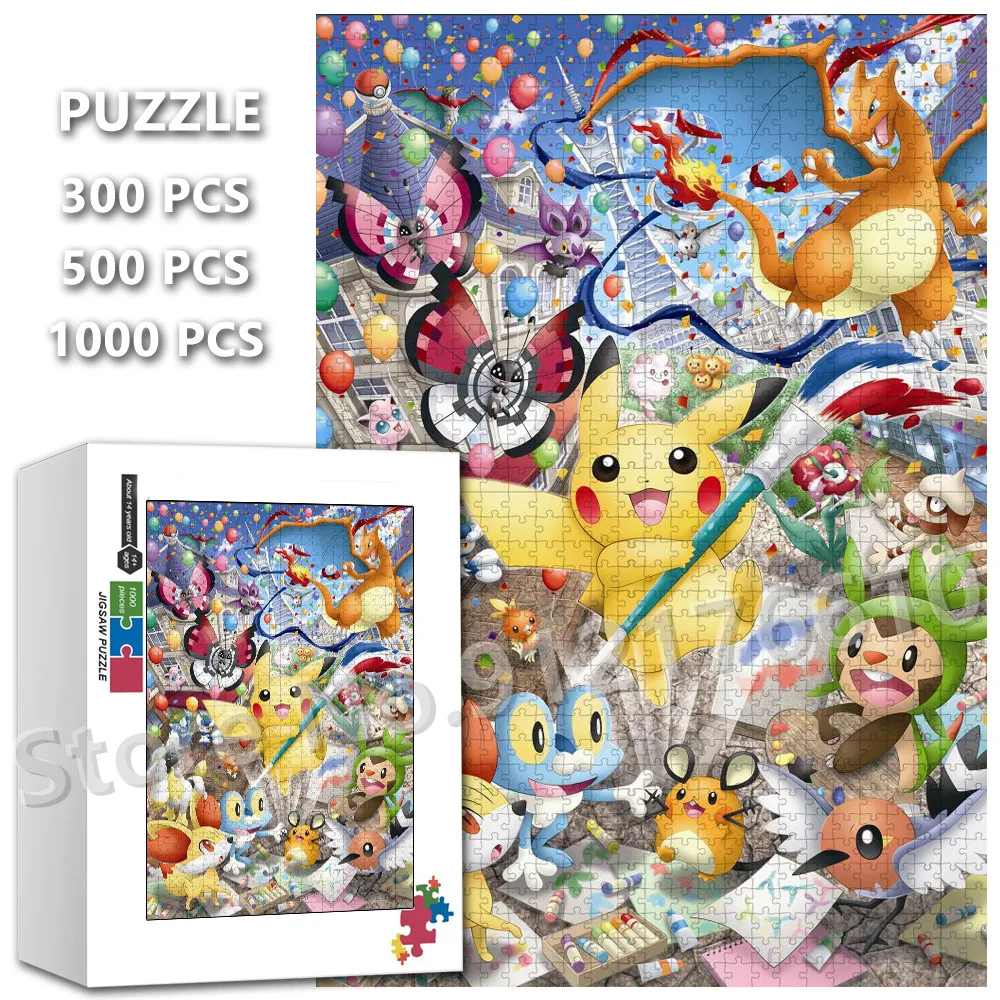 Pikachu Puzzle Anime 300/500/1000 Pieces Jigsaw Puzzles Toys for ...