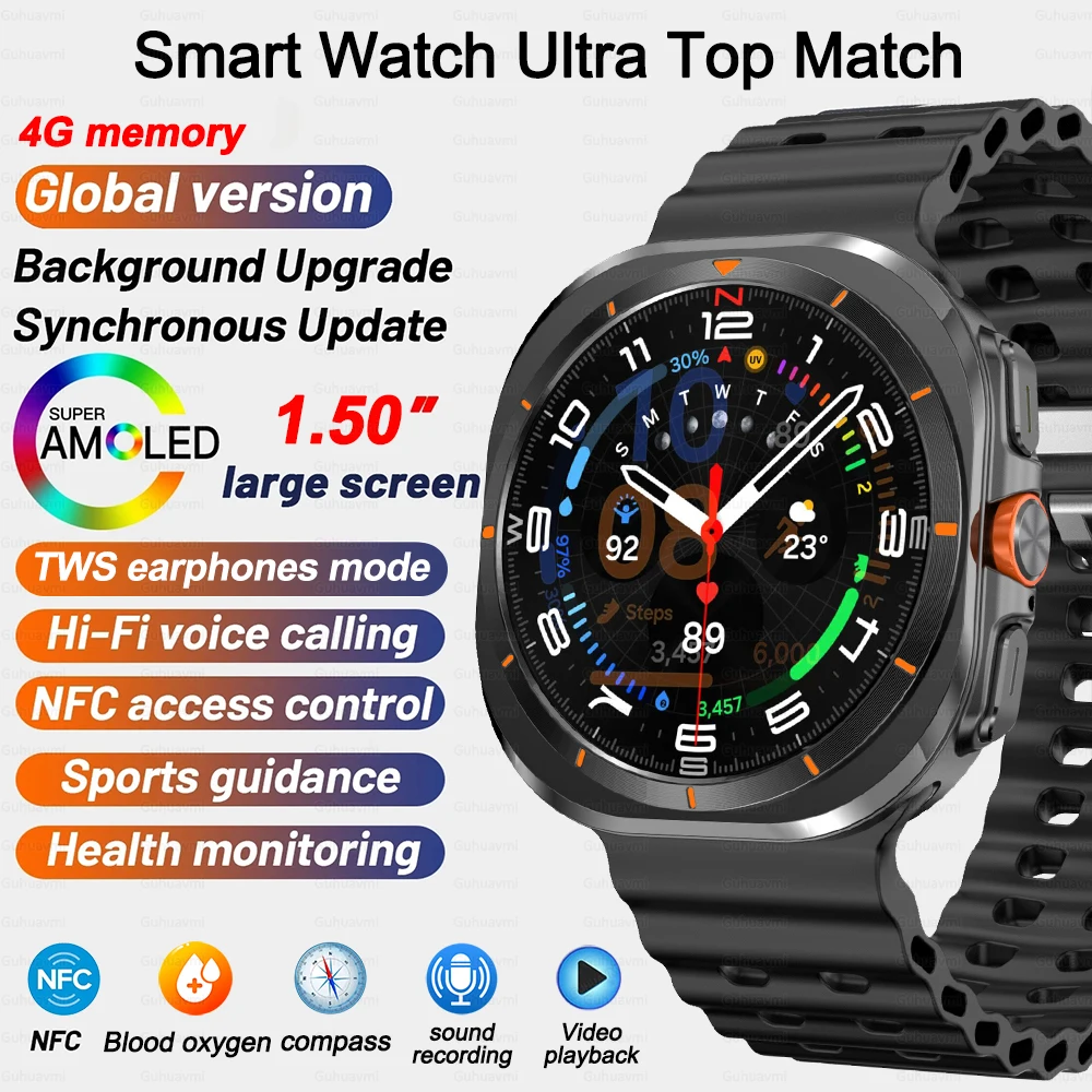 Smartwatch-AMOLED-Screen-DT-Ultra-Watch-47mm-Sport-4GB-BT-Call-Compass ...