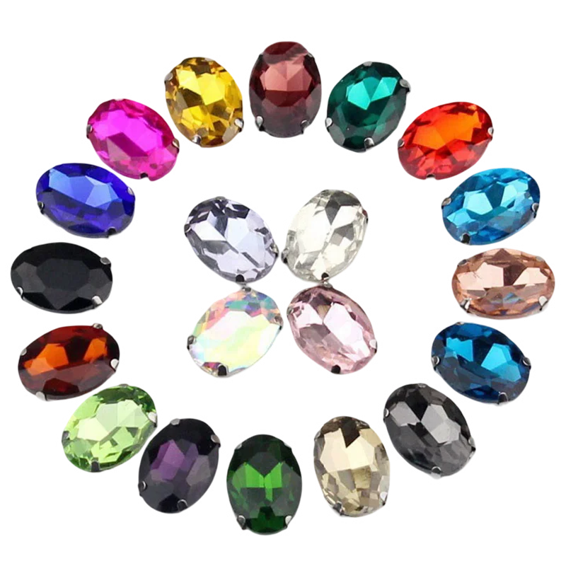 Oval Rhinestones Sew Strass | Crystal Rhinestone Oval Craft - Shape ...
