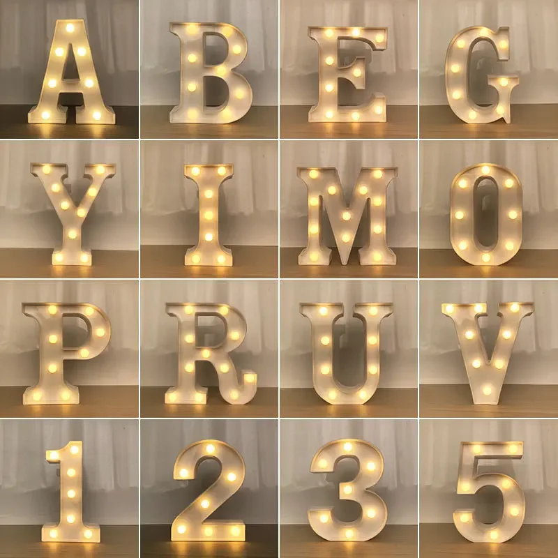 26 Alphabet Letter Number Lamp LED Luminous Lights Battery Night Light ...