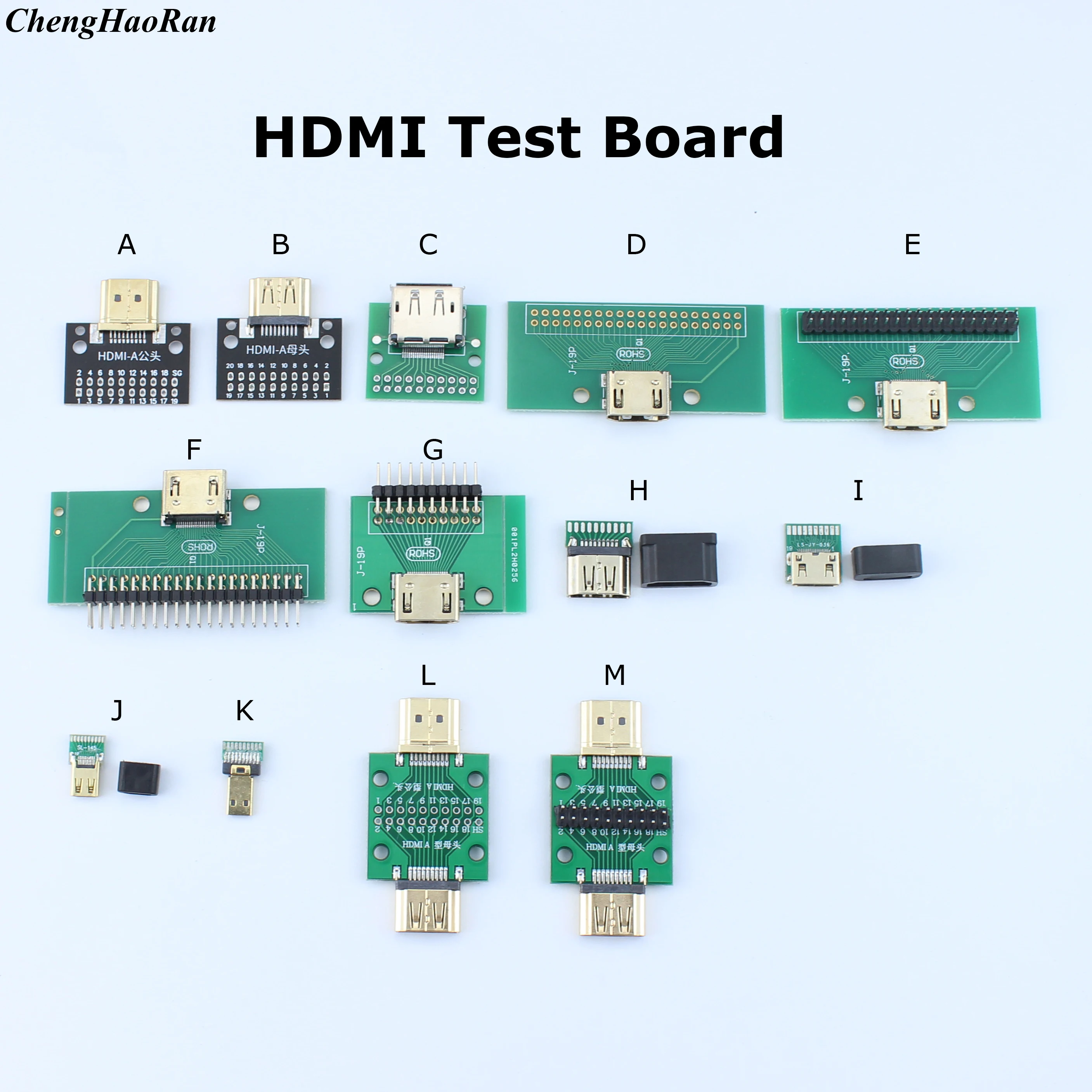 A M HDMI 수 암 테스트 보드, 보드 포함 미니 커넥터, PCB 2.54mm 피치 19 20 핀 DP HD A 암 수 ...