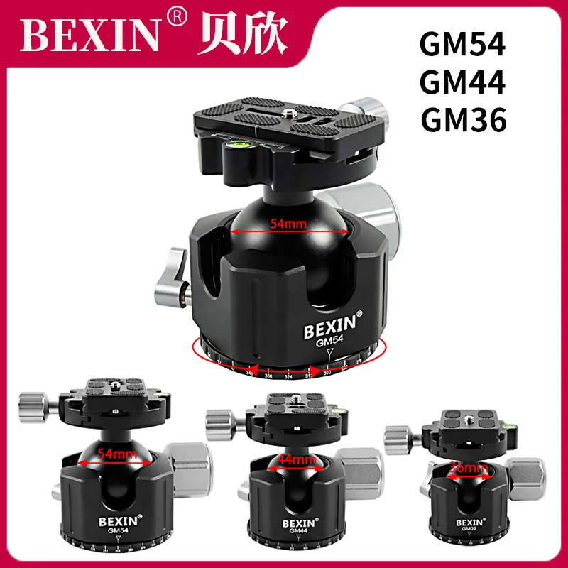 Bexin gm54/gm44/gm36 profissional cabeça do tripé baixo centro de ...