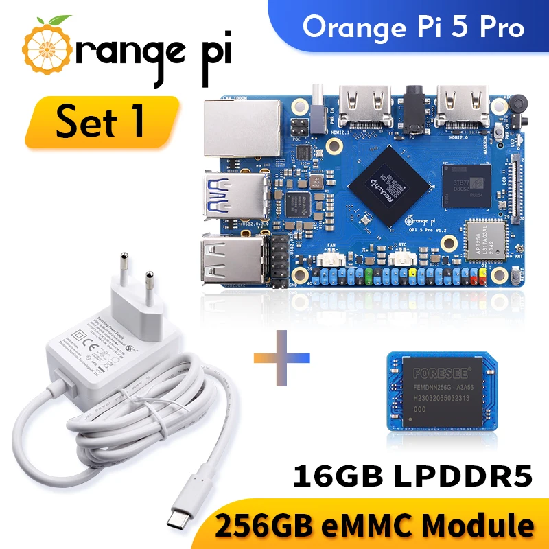 Orange-Pi-5-Pro-16GB-Ram-256GB-eMMC-Module-Power-Supply-Single-Board ...
