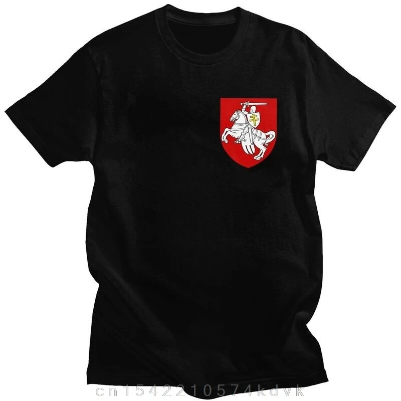 Emblem Of Belarus T Shirt Men Soft Cotton Tee Tops Belarusian Coat of Arms Tshirts Short Sleeve ...