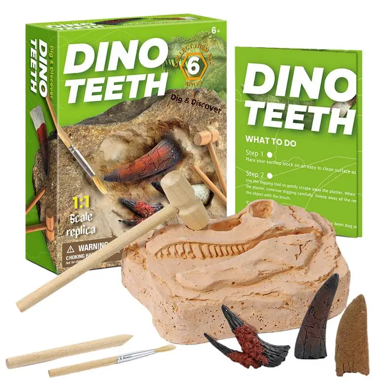 Dinosaur Dig Kit Realistic Fossils Toys Dig Set Funny Archeology Kit ...