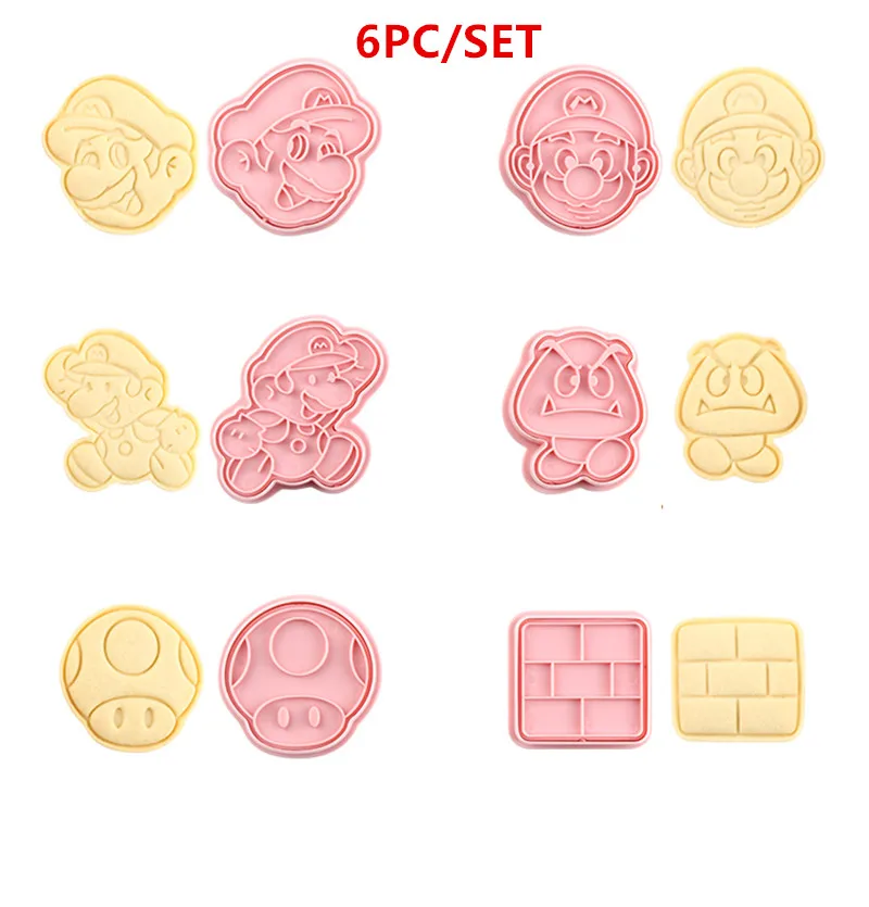 6pcs-set-Super-Mario-cookie-mold-3D-cartoon-frosting-cookie-fondant ...