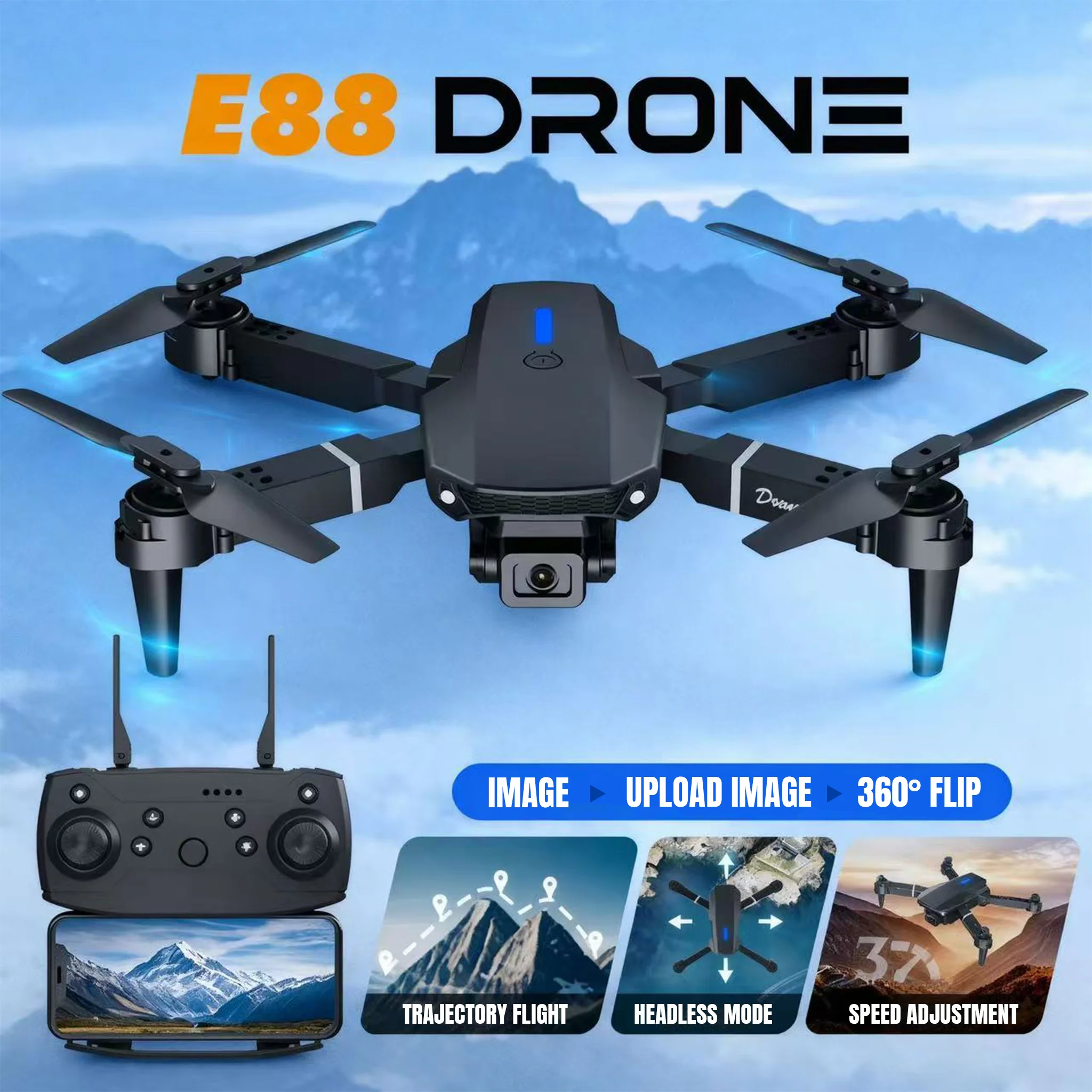 Drone foldable WiFi FPV remote control quadcopter, helicopter wide ...