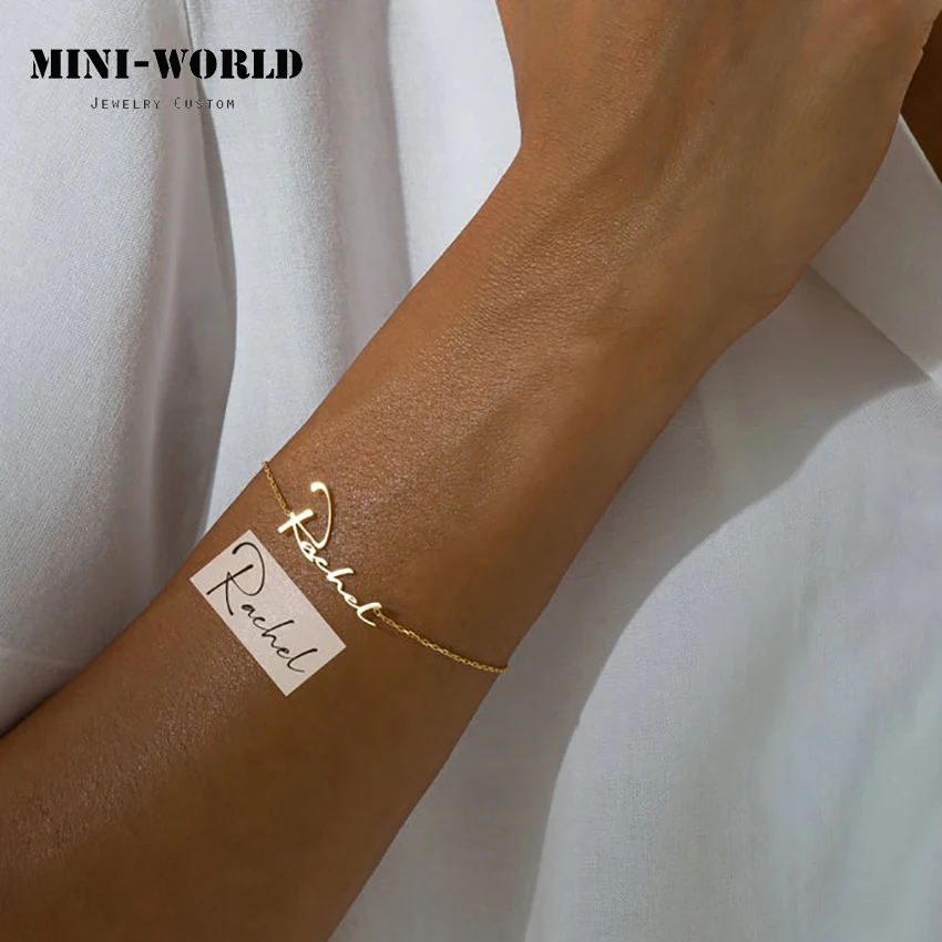 Custom-Name-Bracelet-for-Women-Stainless-Steel-Jewelry-Art-Signature ...