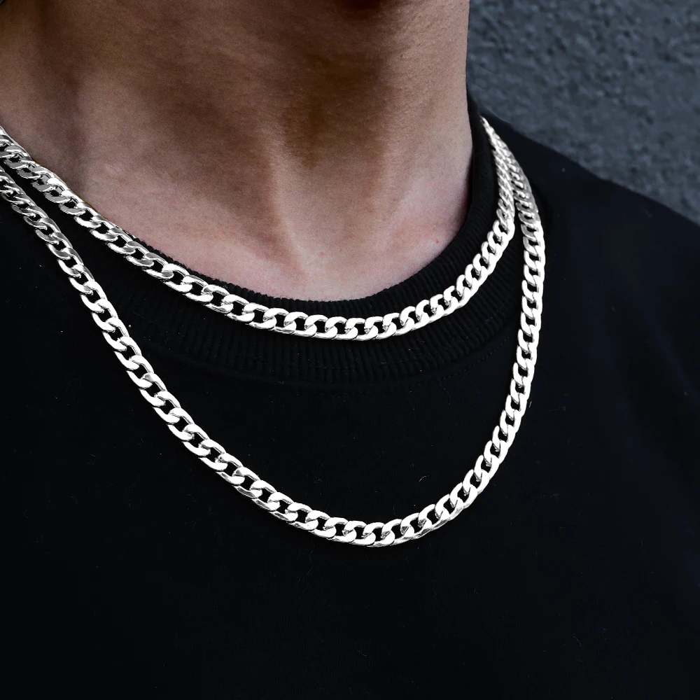 High Quality Classic Cuban Link Chain Smooth Necklace Fashion Jewelry ...