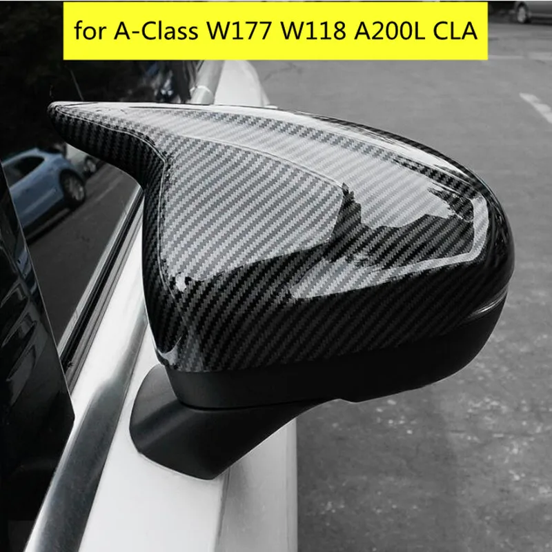 Carbon-Fiber-Car-Horn-Side-Rearview-Mirror-Cover-Shell-for-Mercedes ...