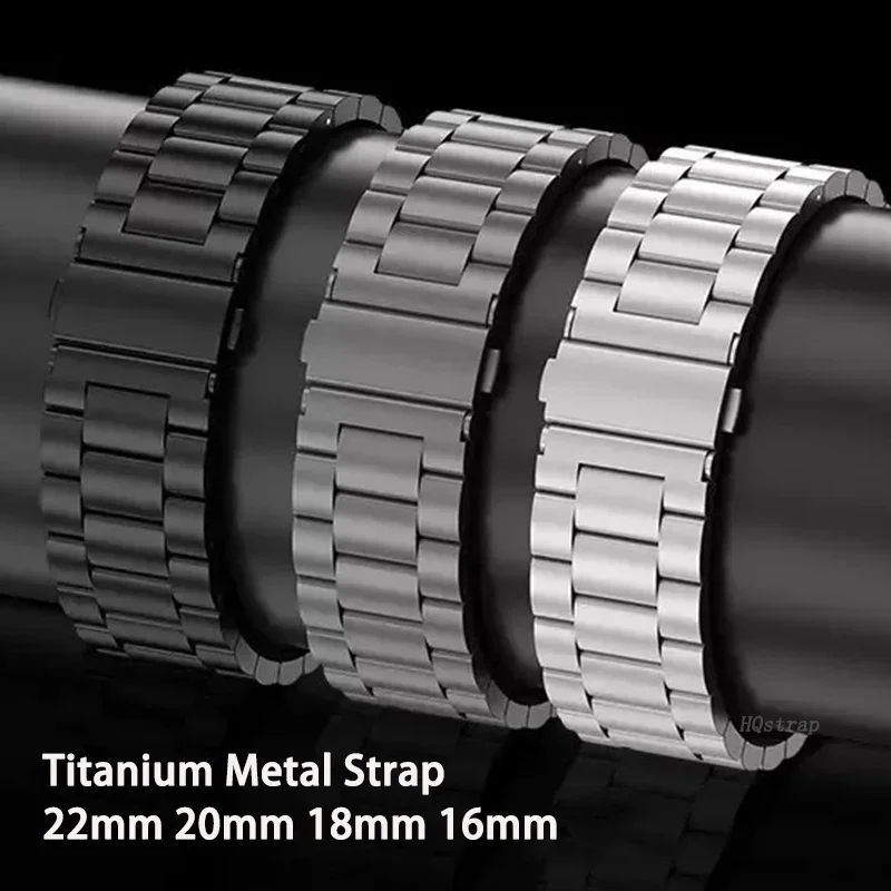 Titanium-Watch-Band-22mm-20mm-18mm-Strap-Metal-Double-Press-Folding ...