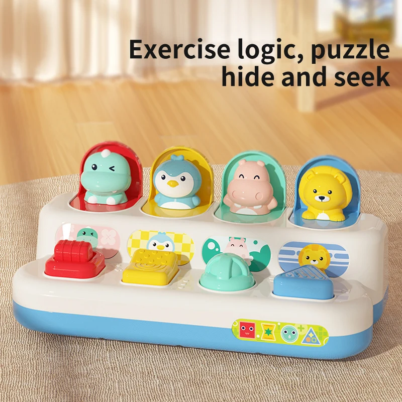 Baby Pop Up Toy Montesorri Fine Motor Skill Training Press Pull Click ...