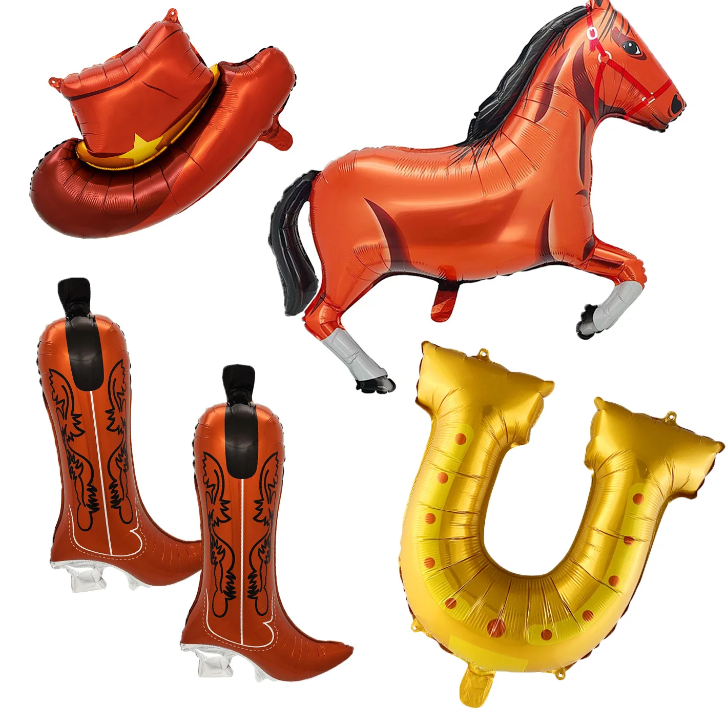Western-Cowboy-hats-Balloon-Horse-Shape-Boot-Balloons-Hat-Foil-Balloon ...