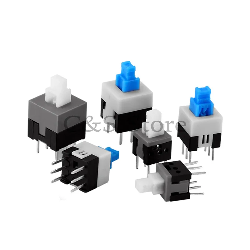 10PCS-5-8x5-8-7x7-8x8-8-5x8-5mm-Self-Locking-UNlock-Push-Tactile-Power ...