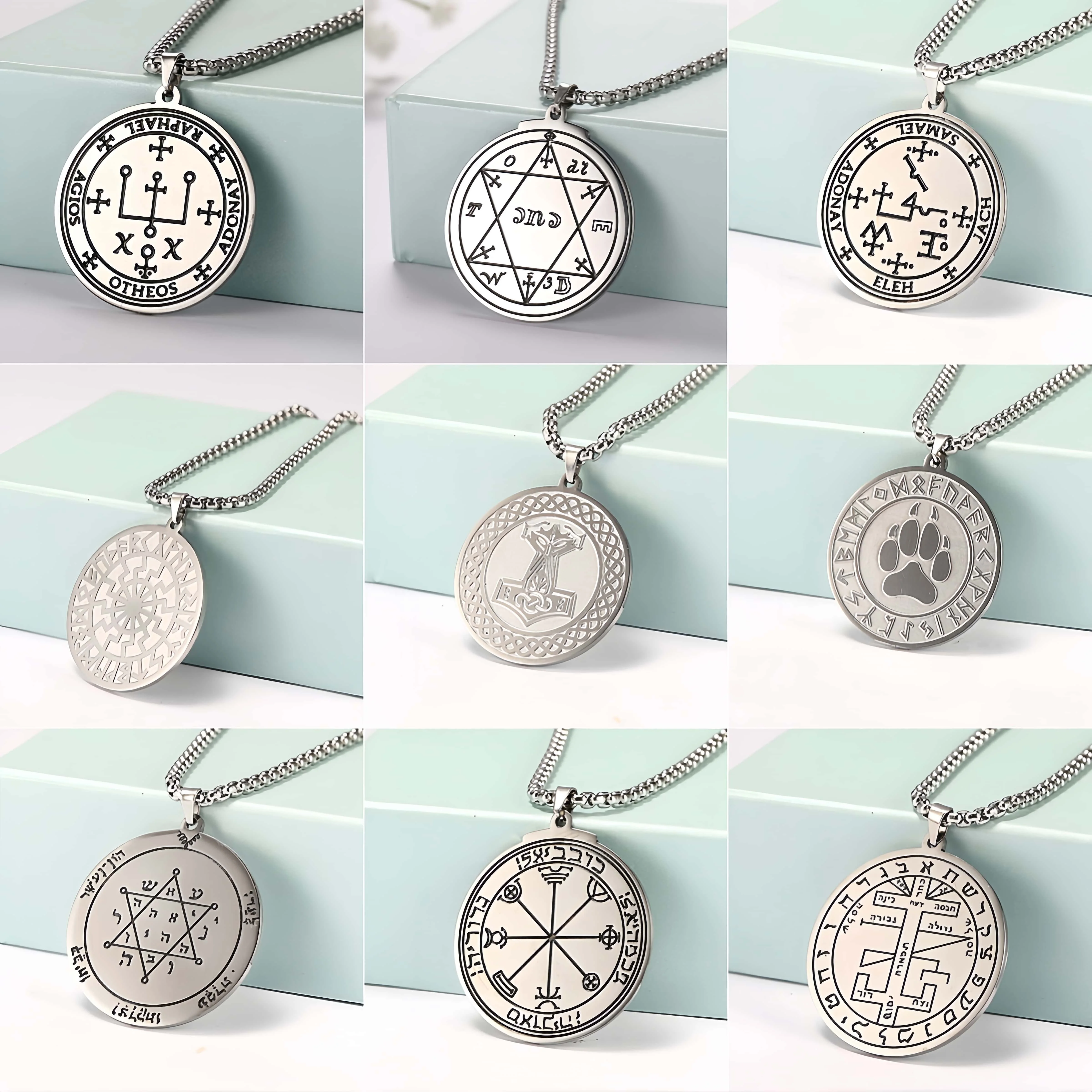 VASSAGO-7-Collar-con-colgante-de-Arc-ngel-collar-con-llave-de-Salm-n ...