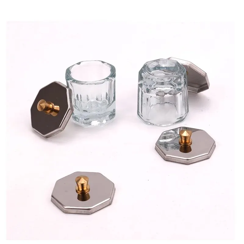 Crystal-Glass-Acrylic-Powder-Liquid-Nail-Cup-Dappen-Dish-Lid-Bowl-Cup ...