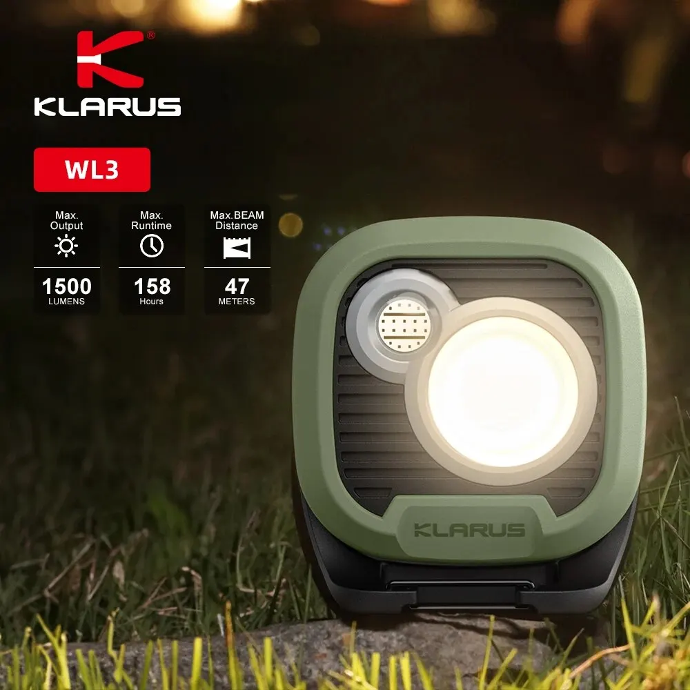 Klarus-WL3-Portable-COB-Flashlight-Dual-color-Camping-Light-1500-Lumens ...