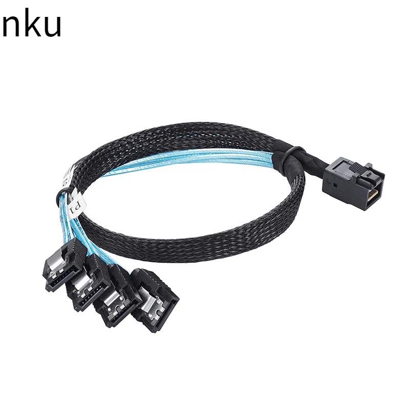 Nku Mini SAS HD SFF-8643 To 4 SATA Cable Internal SFF 8643 Motherboard ...