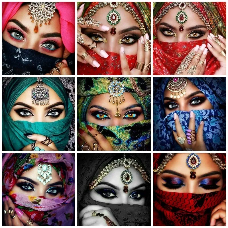 5D Diamond Embroidery Muslim Woman DIY Diamond Painting Bridal Arabic ...