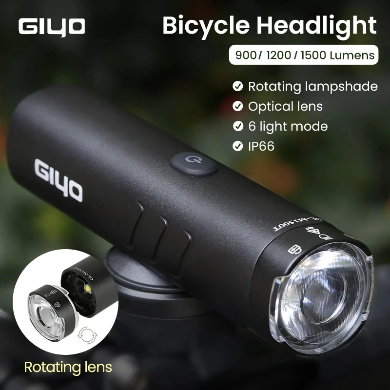 GIYO-Bike-Front-Light-Headlight-1500LM-1200LM-900LM-USB-Rechargeable ...