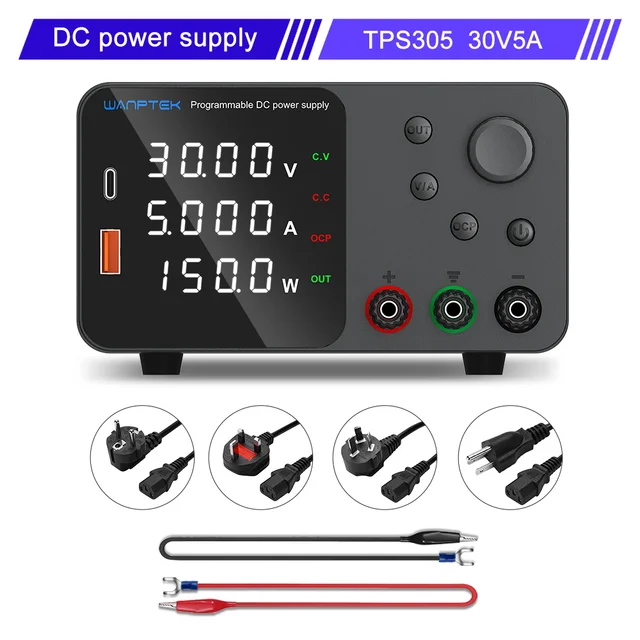 wanptek DC lab power supply TPS3010 adjustable source 30V 10A switching ...