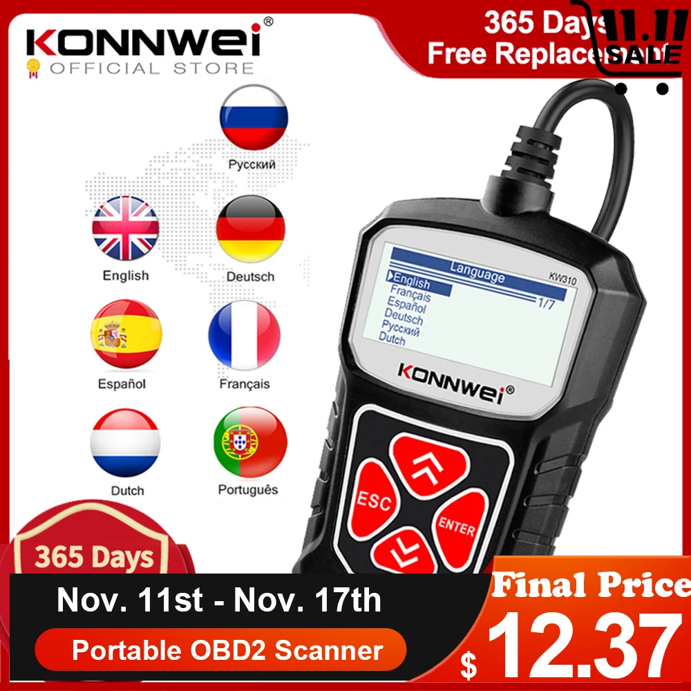KONNWEI-KW310-Obd2-Scanner-for-Auto-Obd-2-Car-Diagnostic-Tool-2024 ...