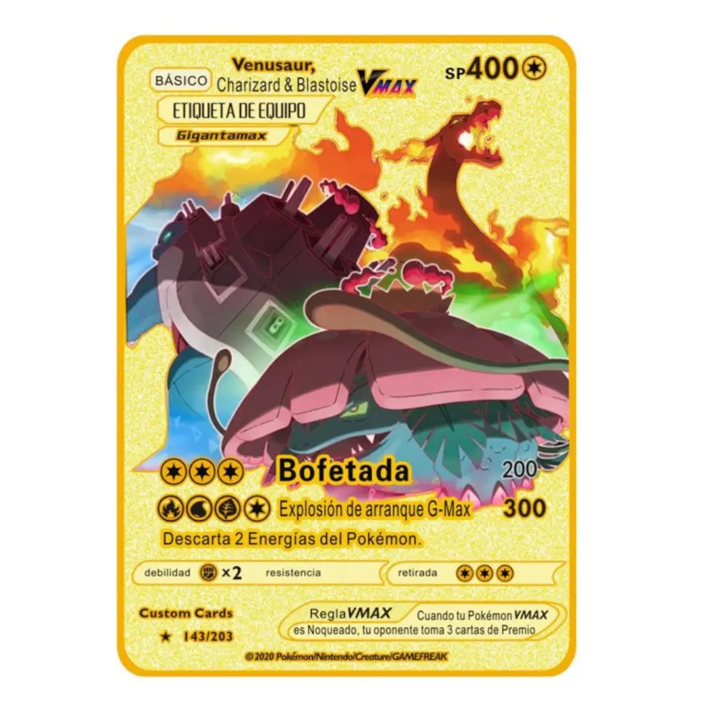 2023 new Spanish Pokémon Cards Metal Letters Spanish Iron Cards Mewtwo ...